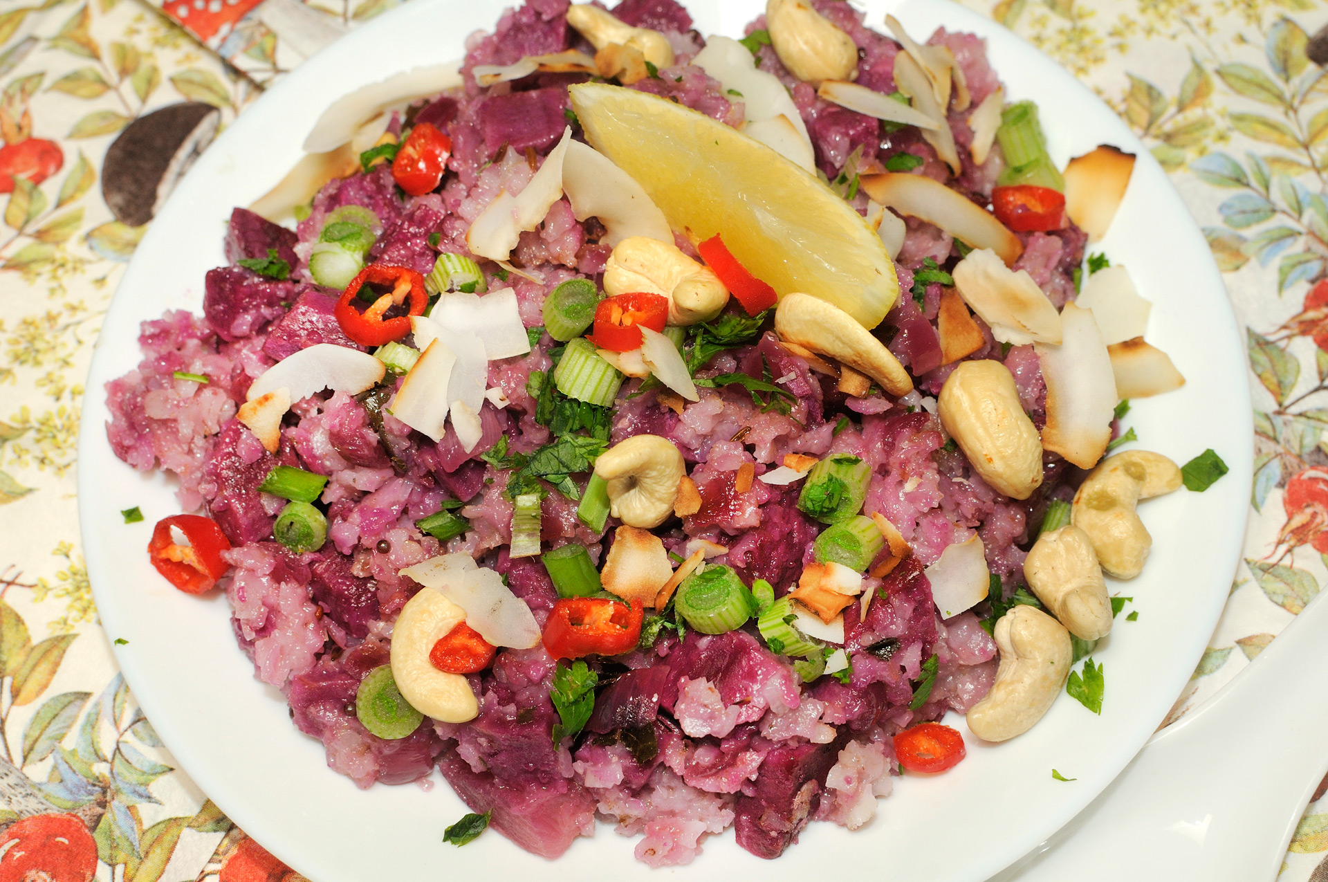 Purple batata poha | Jíme Jinak